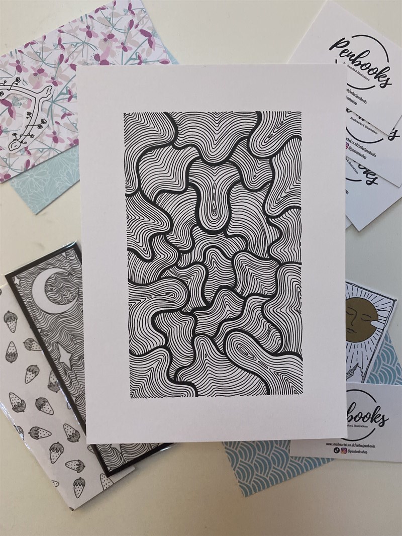 A5 Small Swirls Illustration Hand Drawn by Penbooks - Small Market
