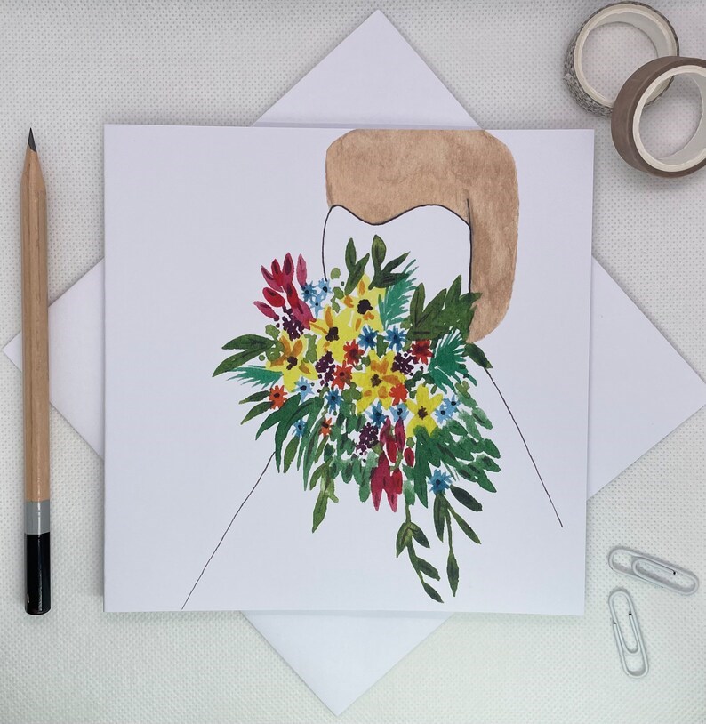 Bride To Be Wedding Greetings Card Bridal Shower by Elizabeth Amy Art ...