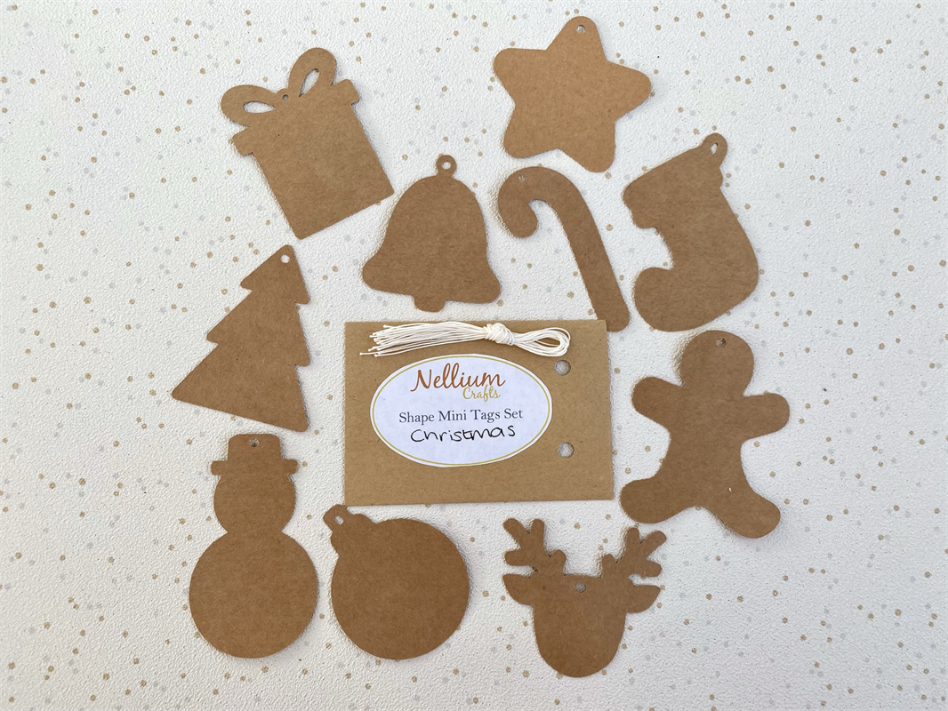 Christmas Shape Variety 20 Gift Tag Set by NelliumCrafts - Small Market