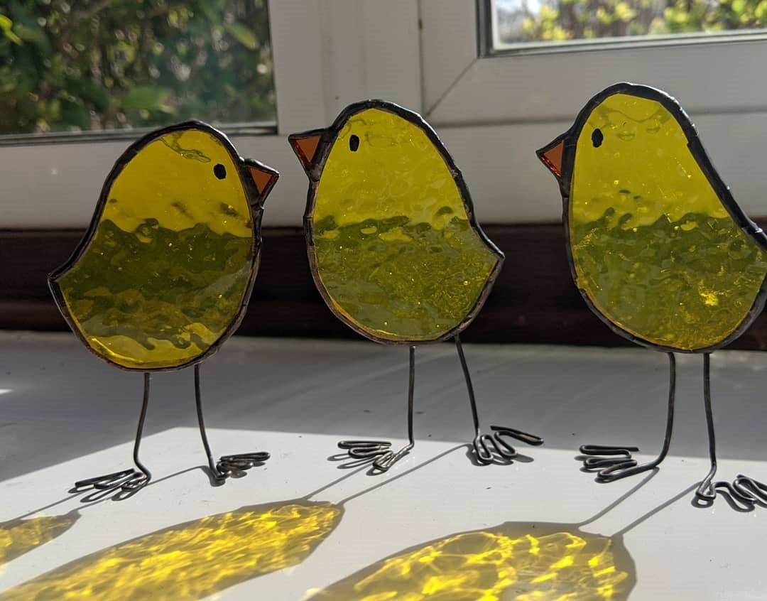 Easter chicks in stained glass by Viva Stained Glass - Small Market