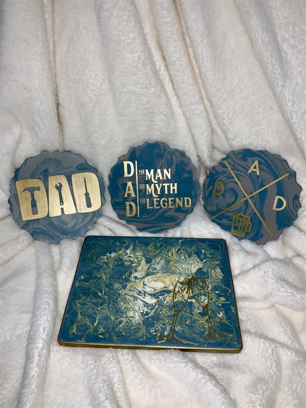 Bespoke Father’s Day coasters by CraftsAt29 - Small Market