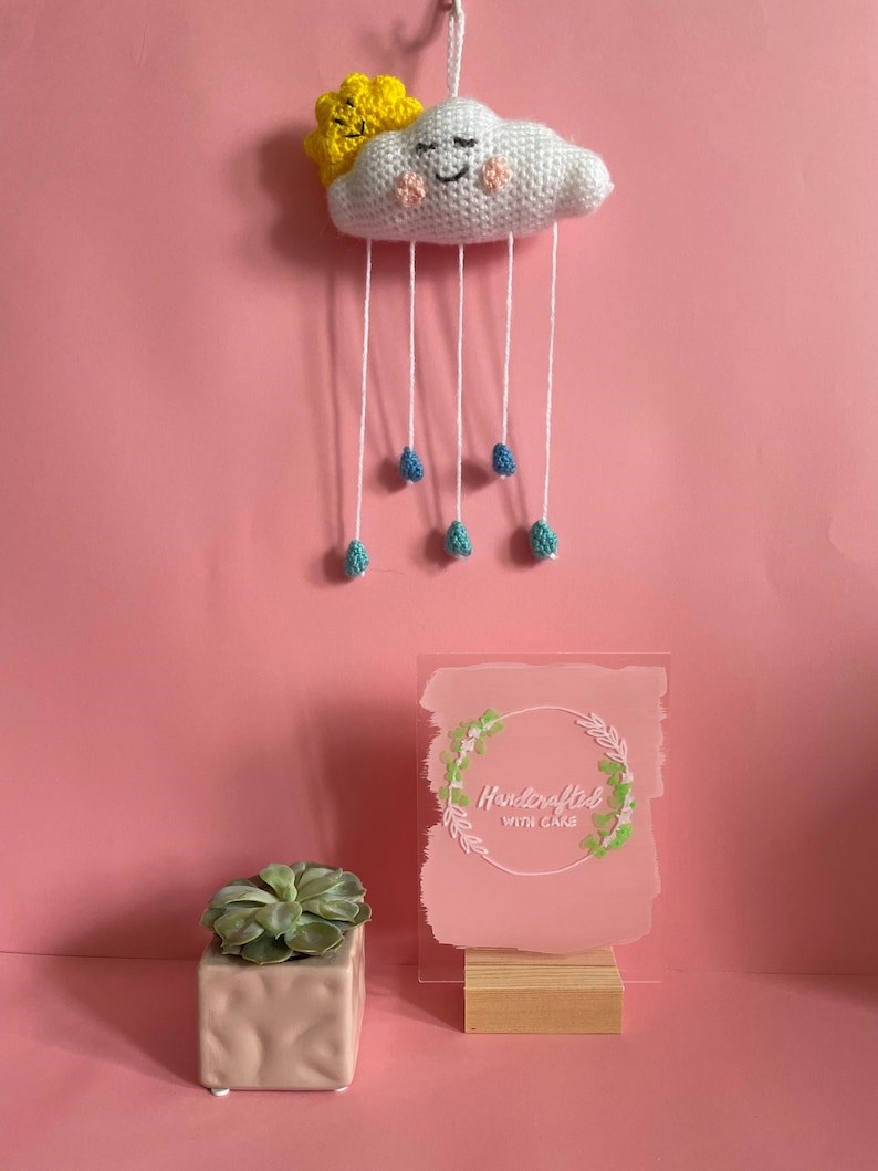Handmade Crochet Rain Cloud Wall Hanging by Handcrafted with care ...