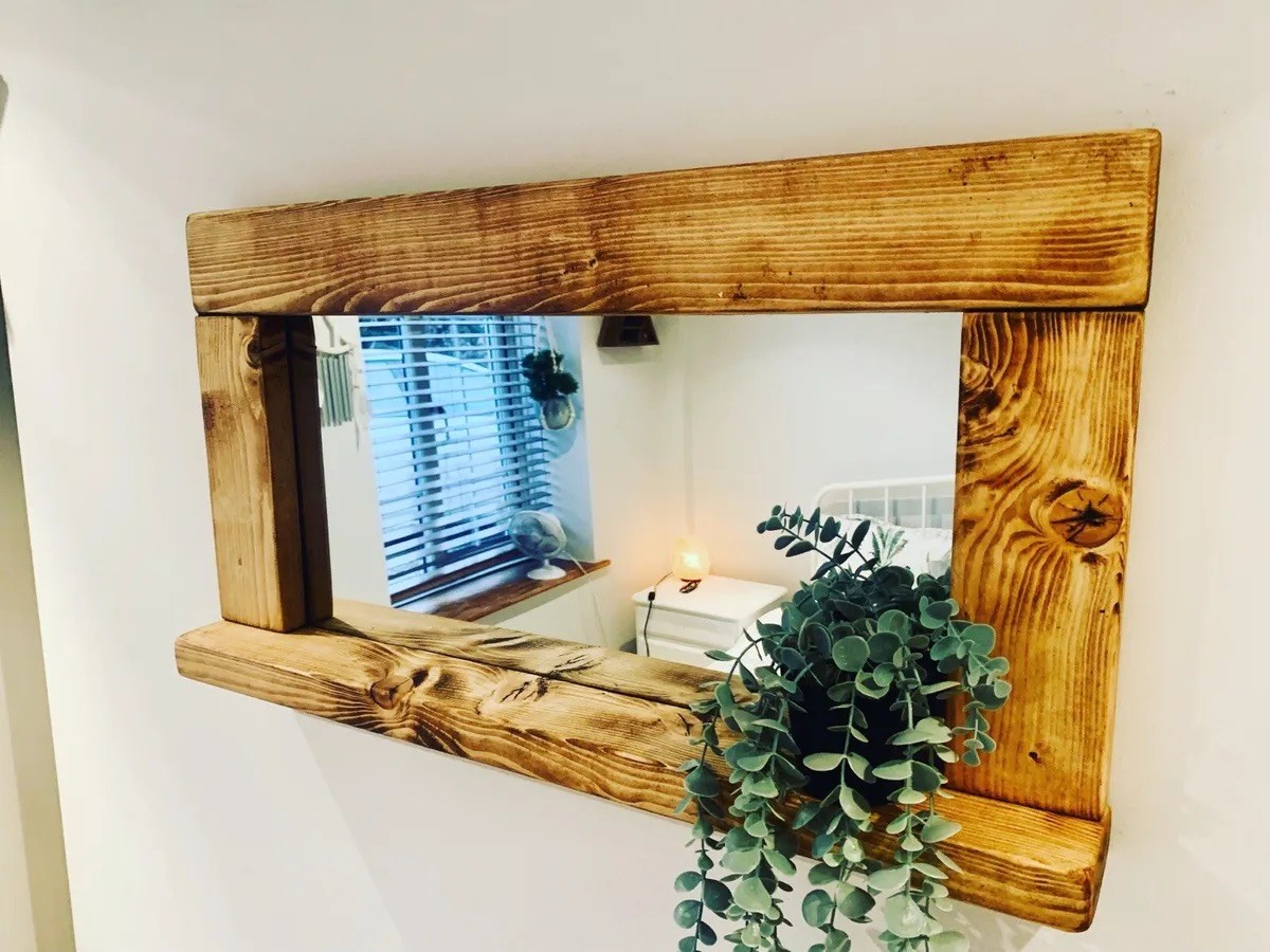 Handmade Wooden Mirror by Rodney Adams Mirrors - Small Market