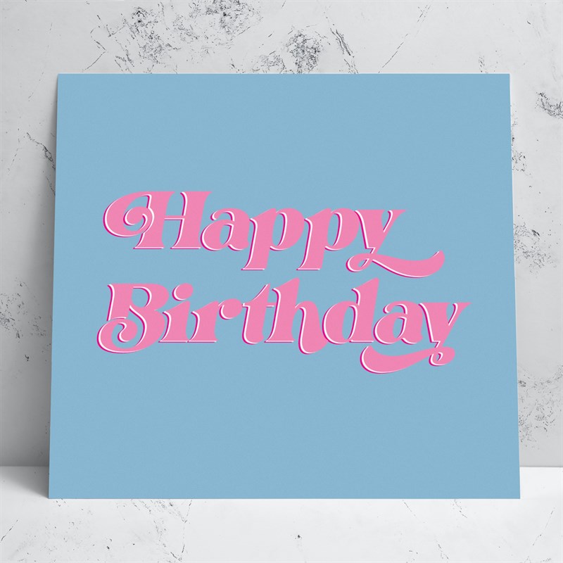 Happy Birthday Pink/blue Card by Paper Soul Design - Small Market