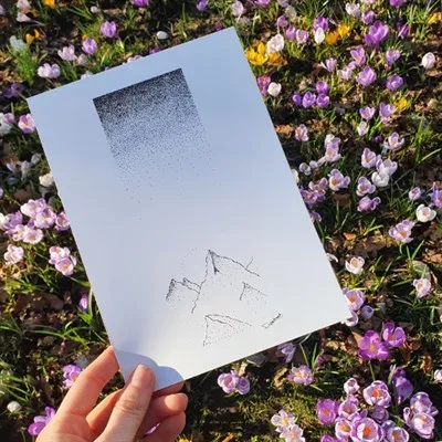 Sunrise With Mountainspointillism Art Print by Deslignes.Despoints ...