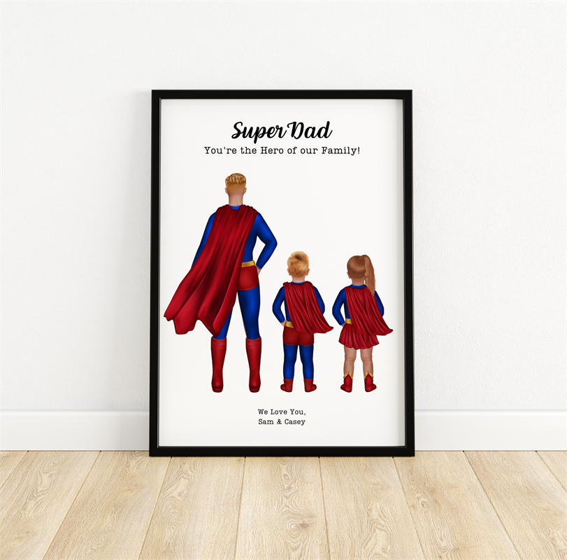 Personalised Superhero Dad Print by Jojo Creates - Small Market