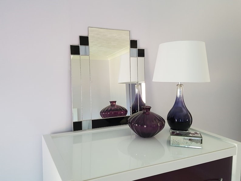 Rectangular Art Deco Stained Glass Wall Mirror by artdecomirrorsbyros ...