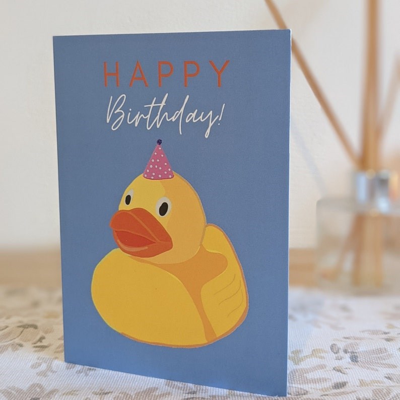 Rubber Duck/ Yellow/ Blue/ Birthday Card / A5. by Sazzlebybell - Small ...