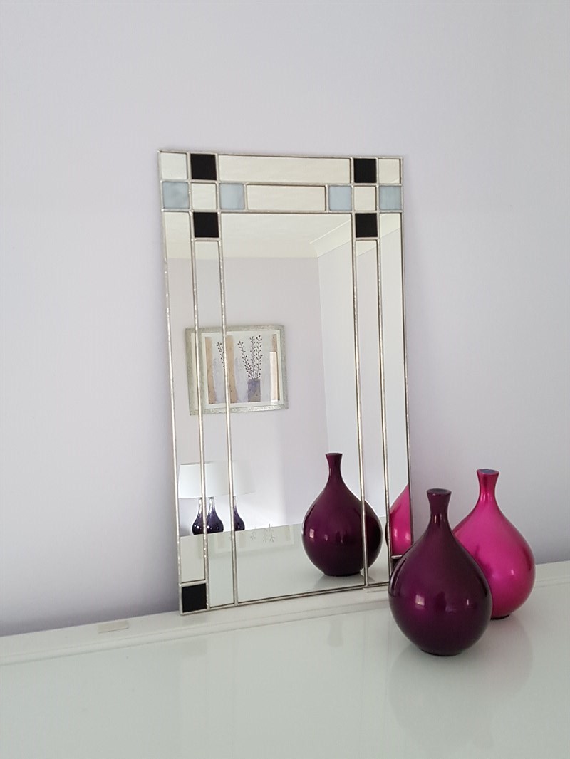 Small Art Deco Stained Glass Mirror by artdecomirrorsbyros - Small Market