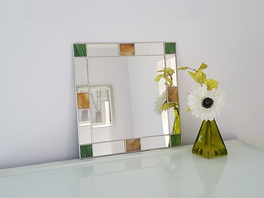 Small Square Art Deco Wall Mirror by artdecomirrorsbyros - Small Market