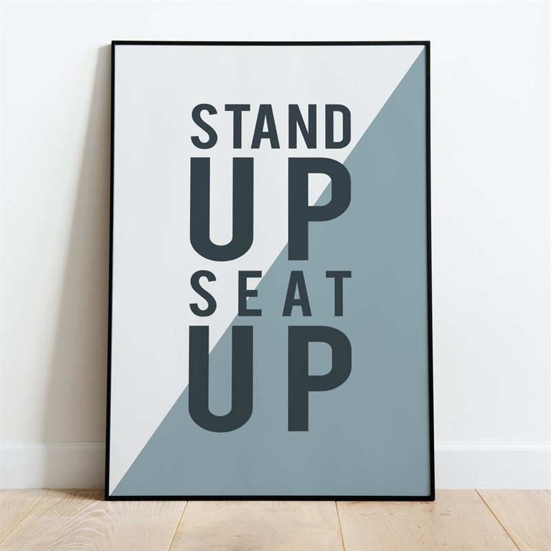 Stand Up Seat Up Bathroom Print by Paper Soul Design - Small Market
