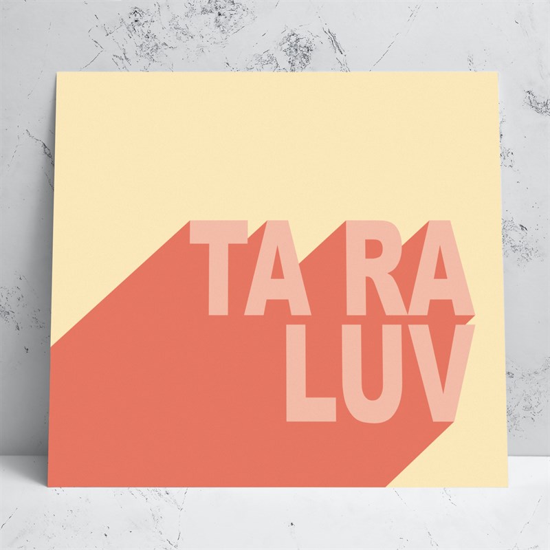 Ta Ra Drop Font Text Greeting Card by Paper Soul Design - Small Market