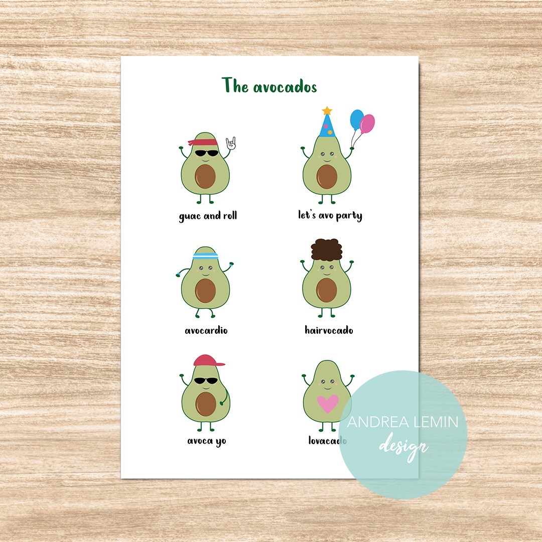 The Avocados A5 Print by Andrea Lemin Design - Small Market