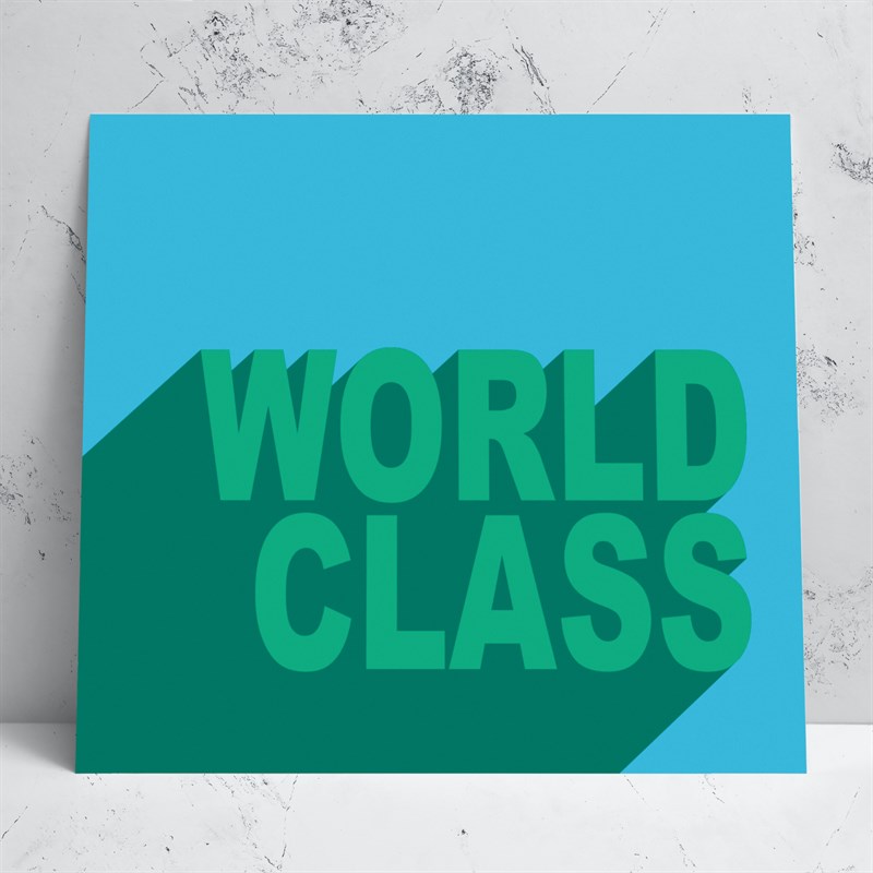 World Class Drop Font Greeting Card by Paper Soul Design - Small Market